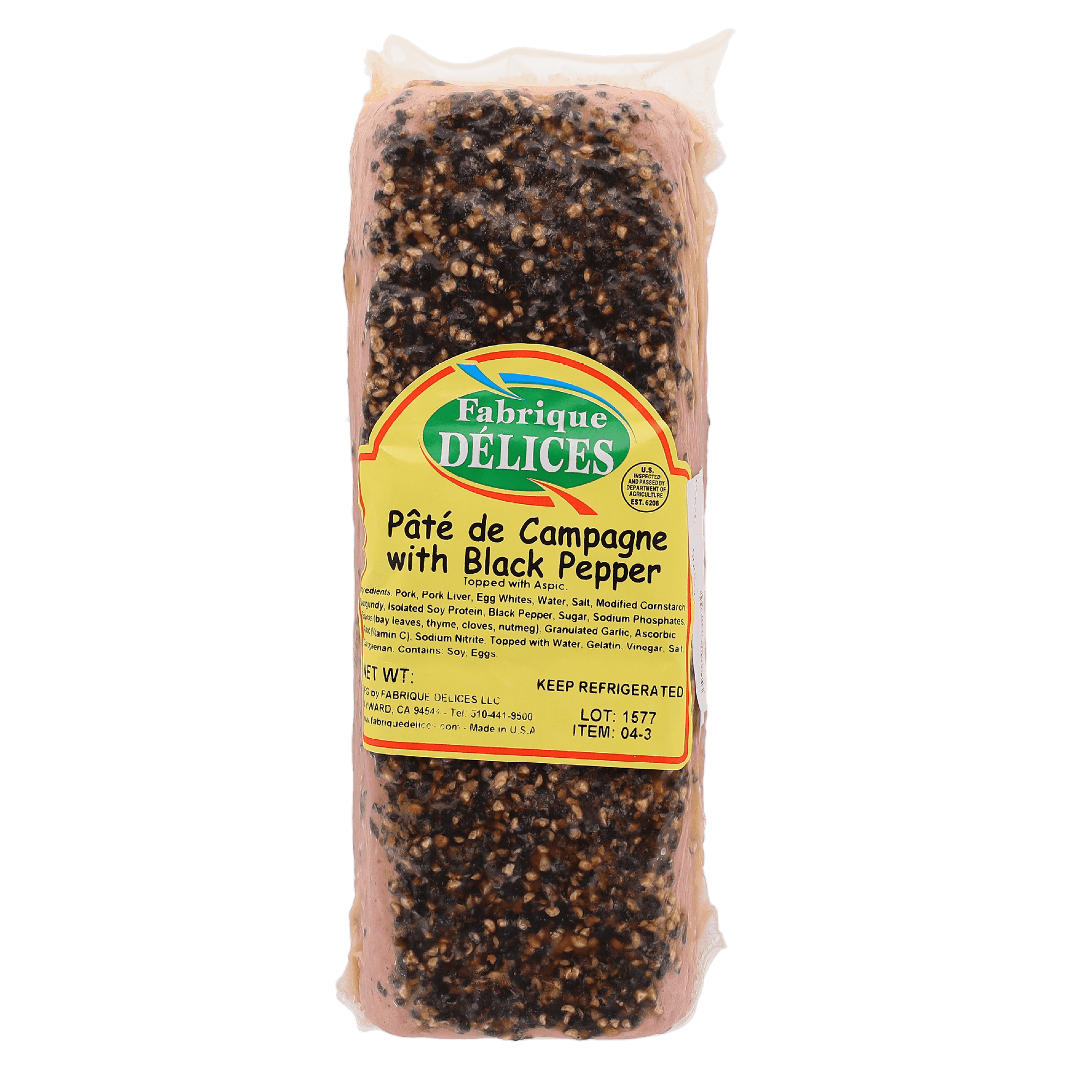 Pâte de Campagne with Black Pepper 3.5 lbs — Savory Gourmet